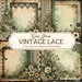12x12 Vintage Lace Digital Paper Printable, Eerie Green, Lace Scrapbook ...