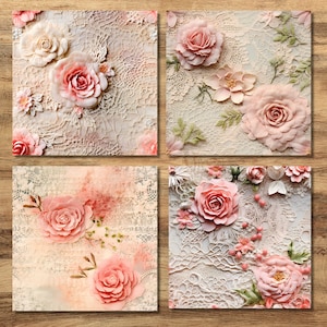 Vintage Lace Digital Paper Printable, Sweet Florals, Victorian, Lace ...