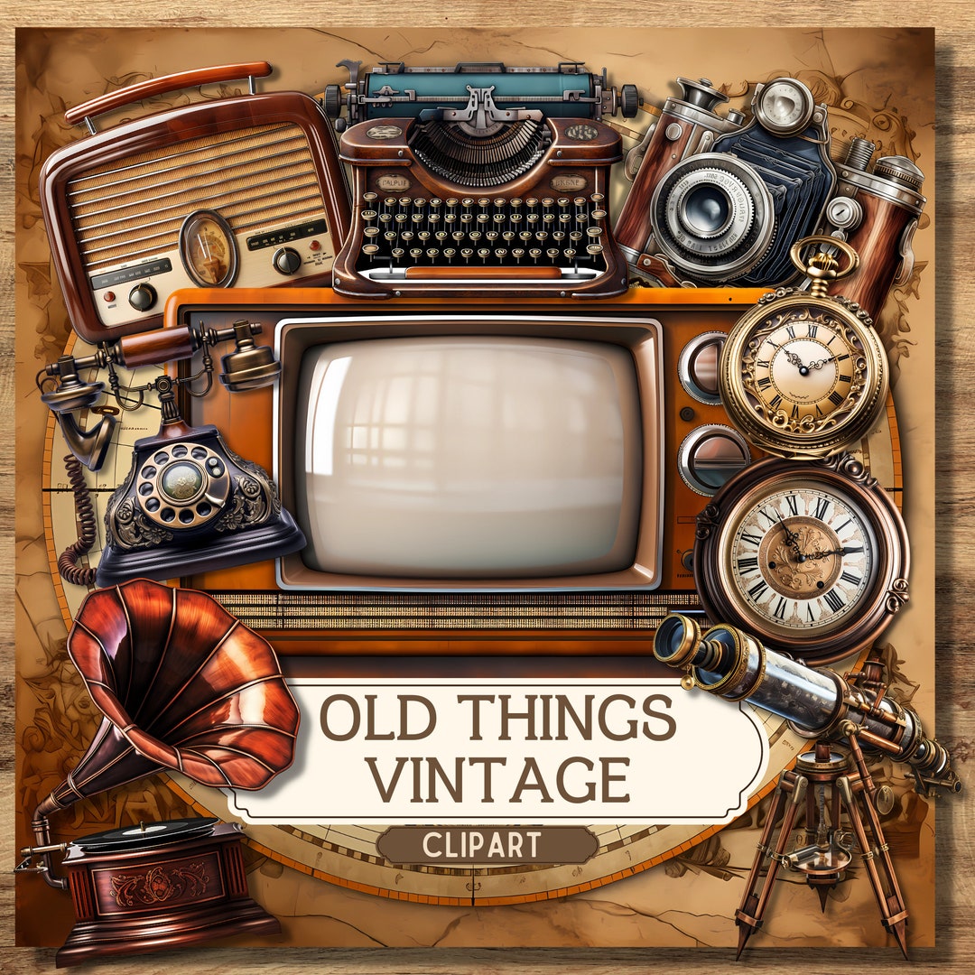 Old Things Vintage Clipart, PNG Bundle, Antique, Retro, Junk Journal ...