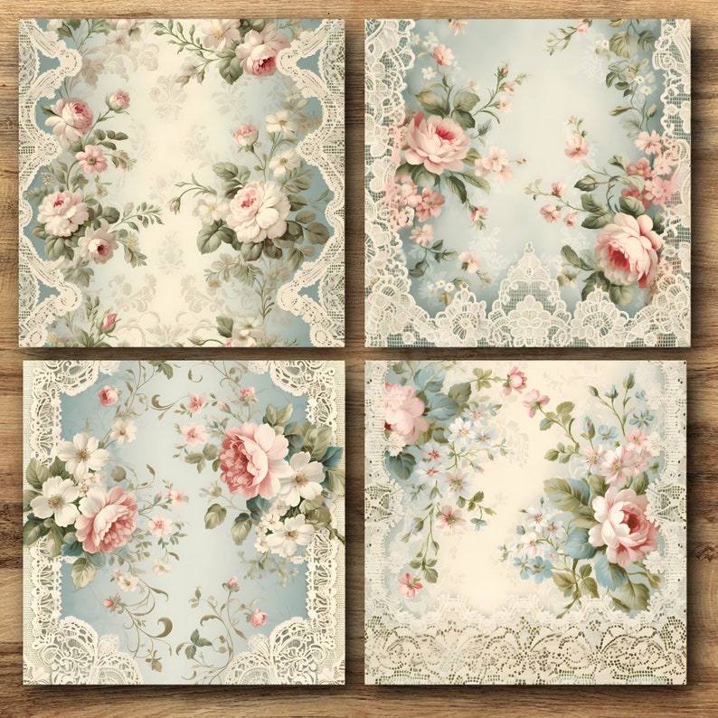 Vintage Lace Digital Paper Printable, Flowers Lace, Victorian, Lace ...