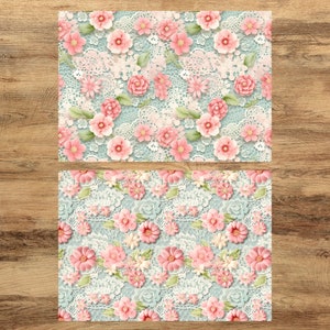 A4 Vintage Lace Digital Paper Printable, Charming Pastel Bloom, Lace ...