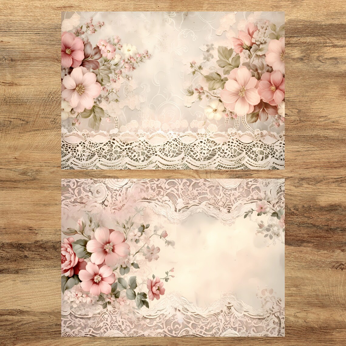 Vintage Lace Digital Paper: A4 Shabby Chic Floral (digital Download) - Etsy