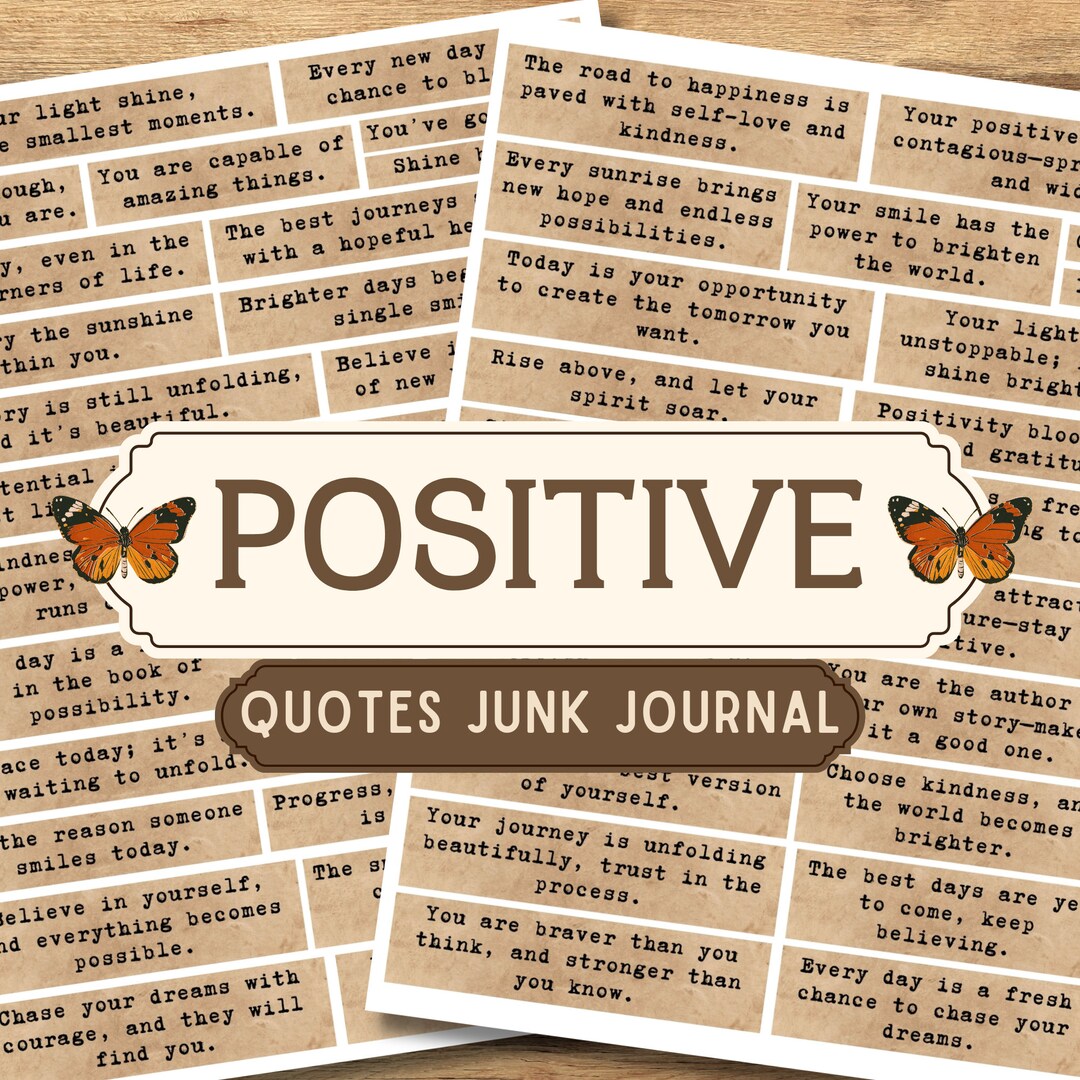 Printable Positive Quotes: Vintage Junk Journal Ephemera (digital ...