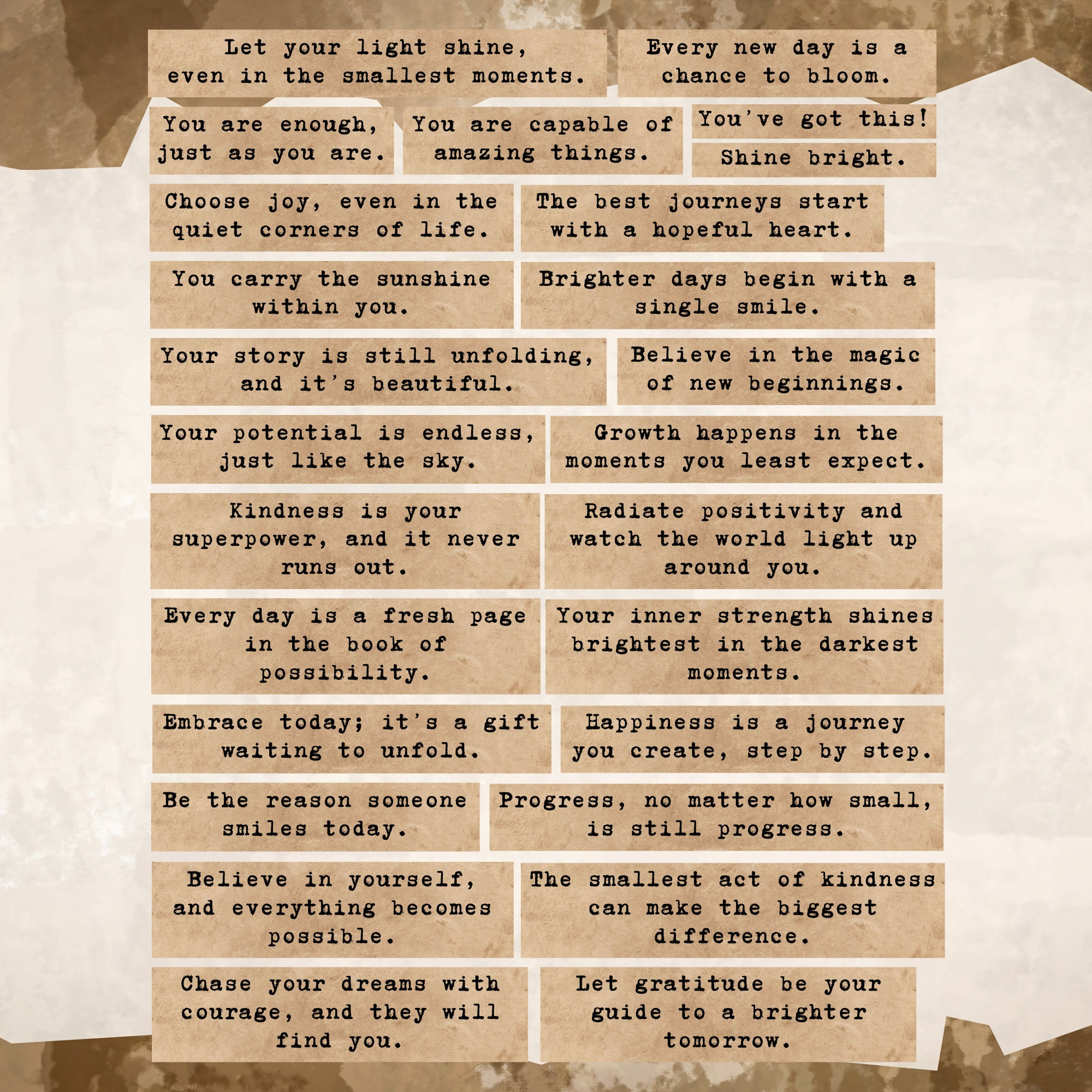 Printable Positive Quotes: Vintage Junk Journal Ephemera (digital ...