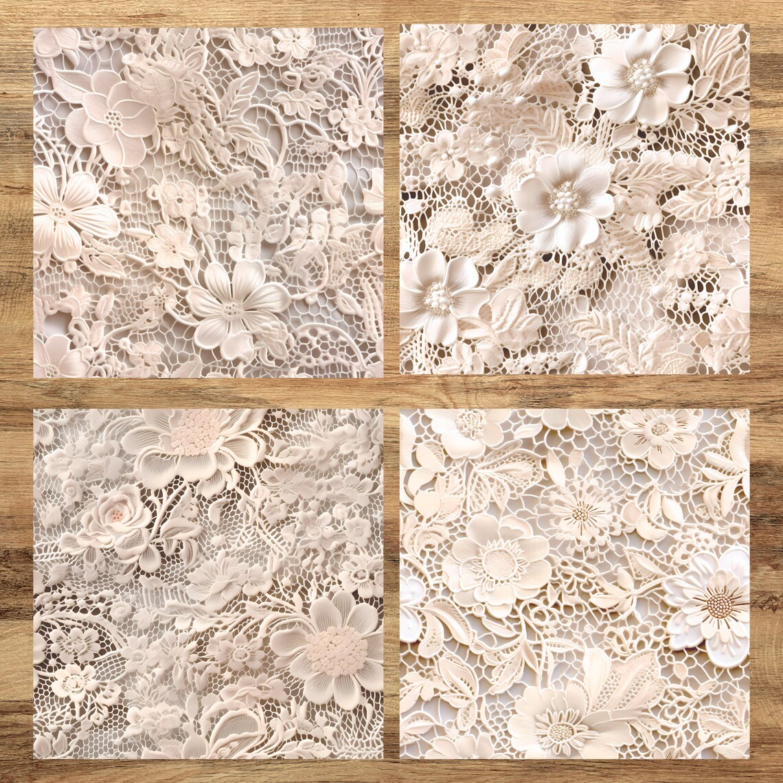 Vintage Lace Digital Paper: Antique White Scrapbook Kit (digital ...