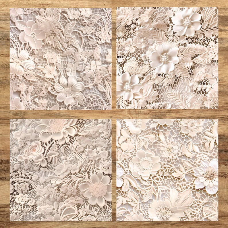 Vintage Lace Digital Paper Printable, Antique White, Lace Scrapbook ...