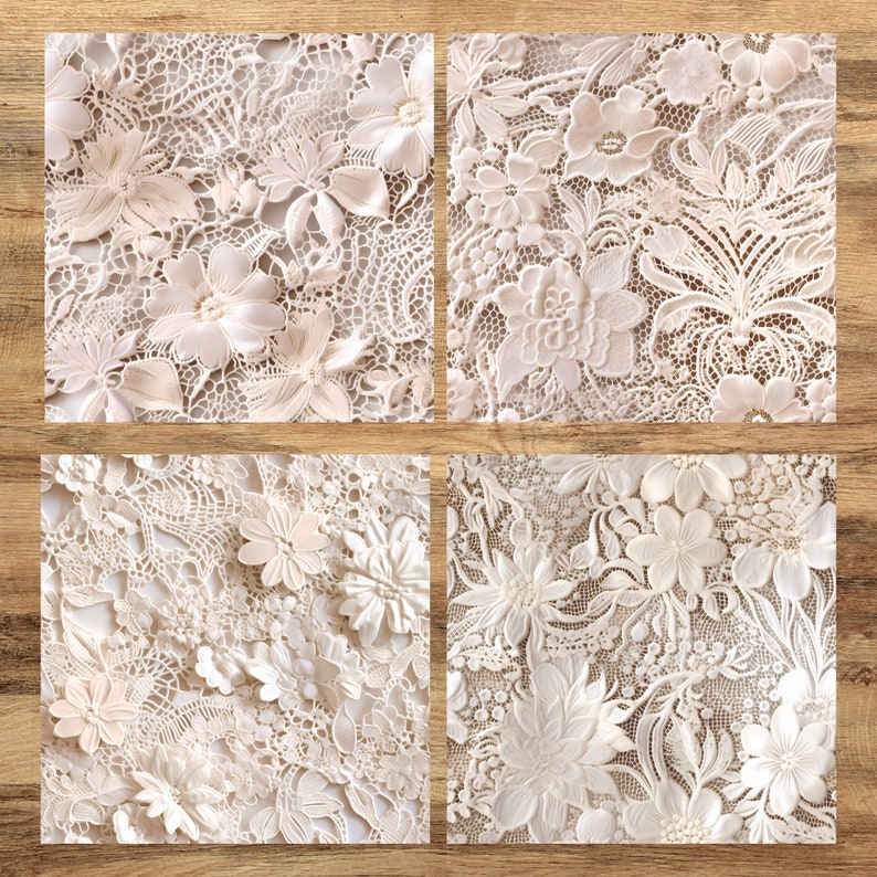 Vintage Lace Digital Paper: Antique White Scrapbook Kit (digital ...