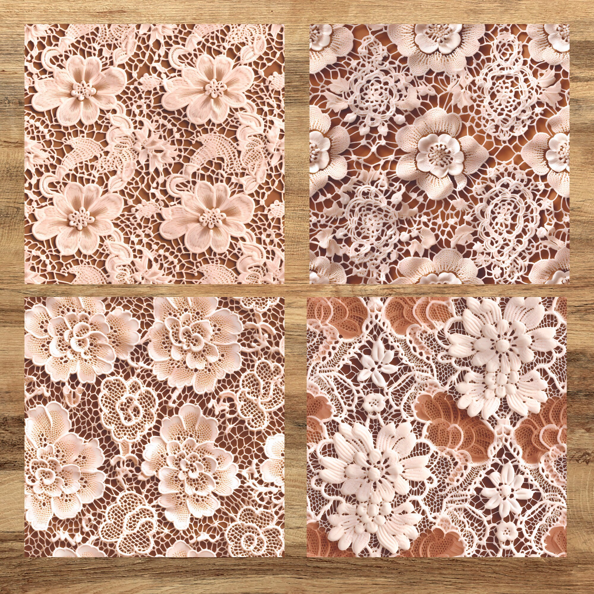 Vintage Lace Digital Paper Printable, Antique Brown, Lace Scrapbook ...