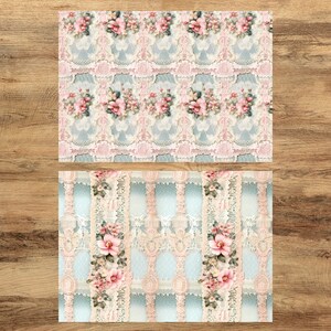 A4 Vintage Lace Digital Paper Printable, Whimsy Blossom Floral, Lace ...