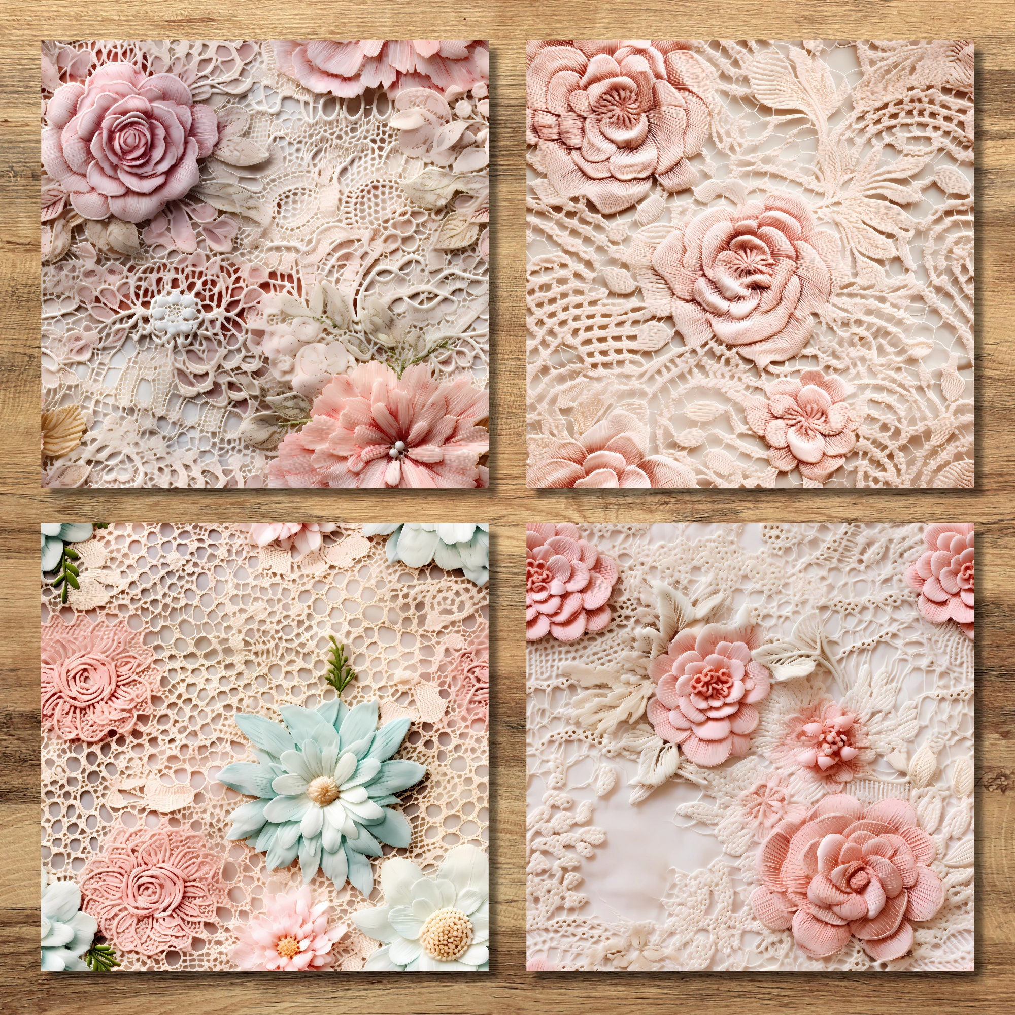 Vintage Lace Digital Paper Printable, Sweet Florals, Victorian, Lace ...