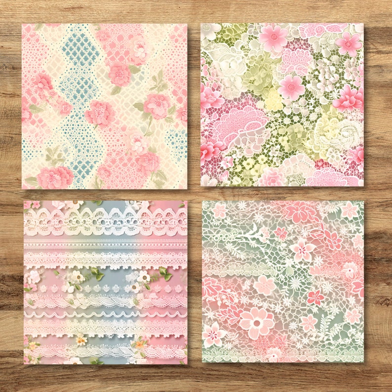 Vintage Lace Digital Paper Printable, Shabby Chic, Victorian, Lace ...