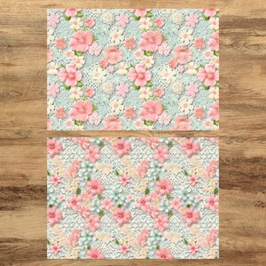 A4 Vintage Lace Digital Paper Printable, Charming Pastel Bloom, Lace ...