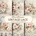 A4 Vintage Lace Digital Paper Printable, Shabby Chic Floral Romance ...