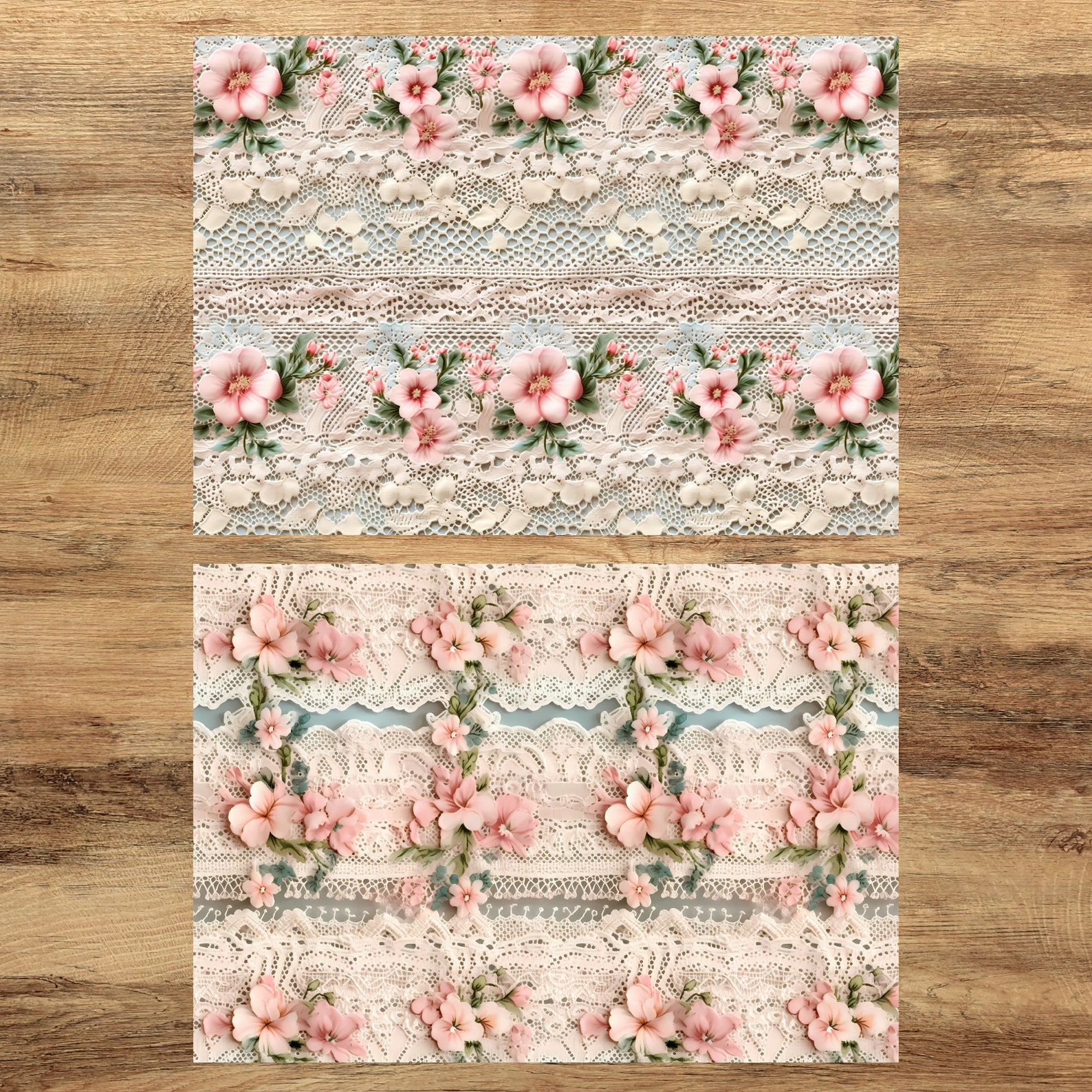 A4 Vintage Lace Digital Paper Printable, Romantic Blossom Flower, Lace ...