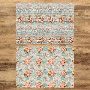 A4 Vintage Lace Digital Paper Printable, Delicate Garden Floral, Lace ...