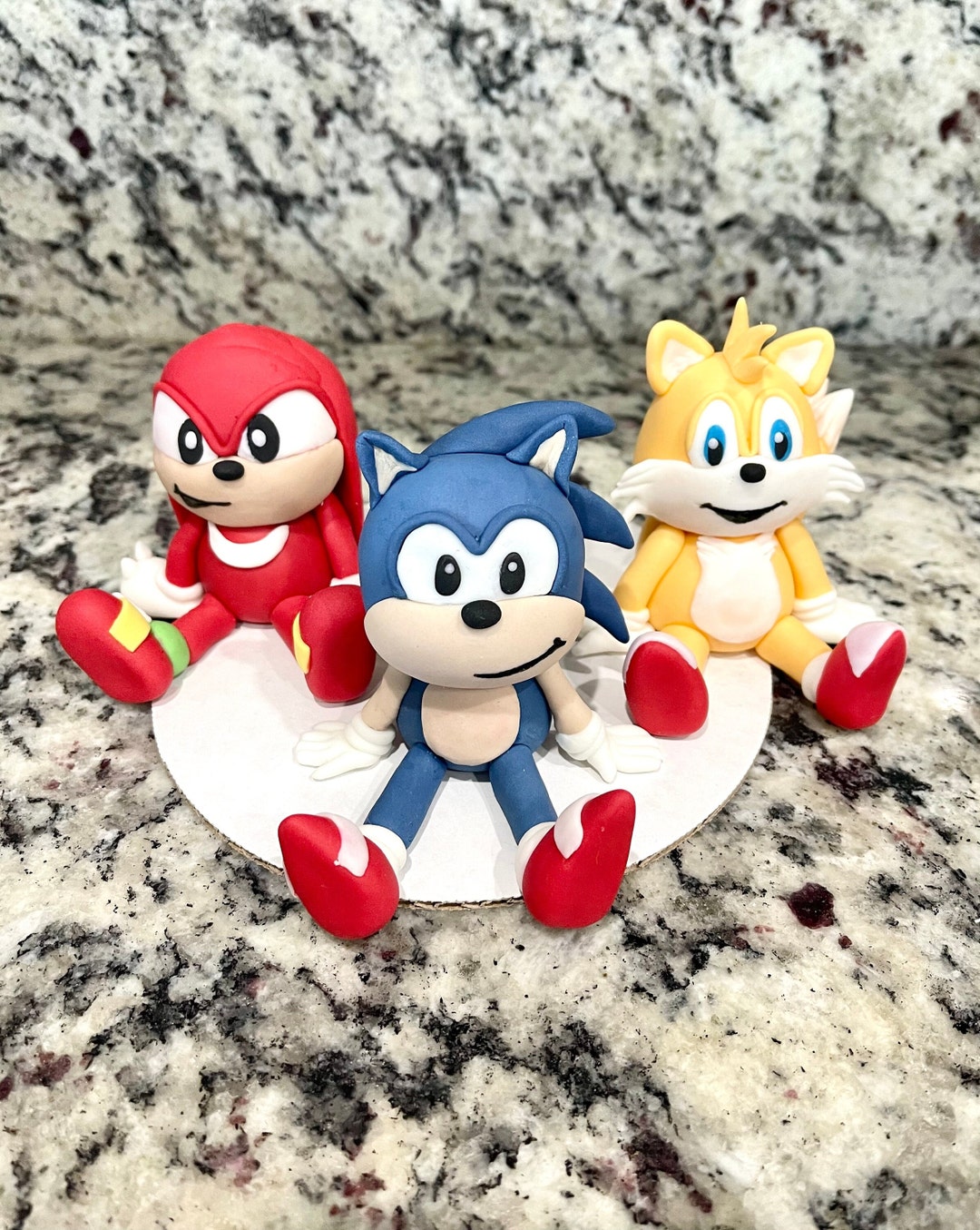 Fondant Sonic, Two Tails and Knuckles Cake Topper Set - Etsy