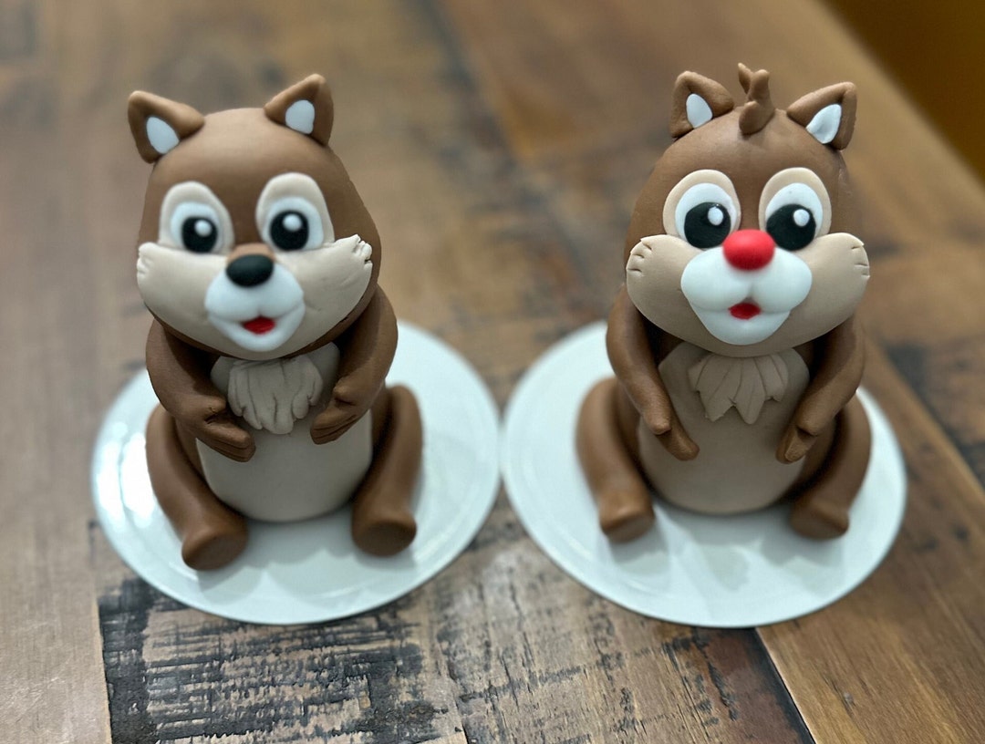 Fondant Chip & Dale Chipmunks Cake Toppers - Etsy