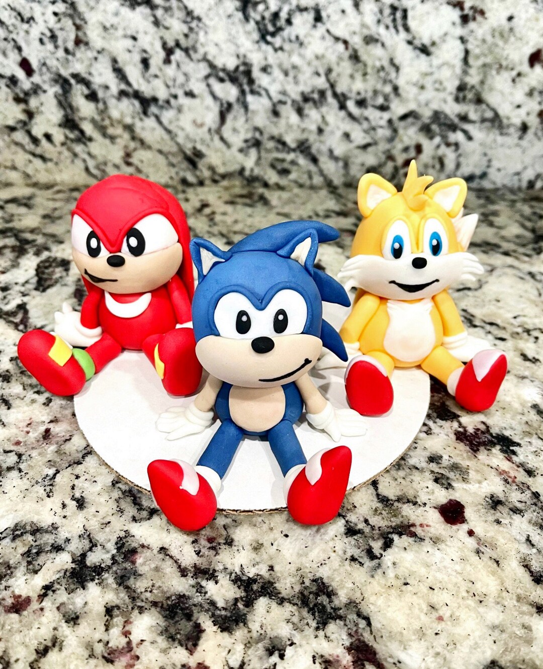 Fondant Sonic Two-tails & Knuckles Cake Topper Set - Etsy