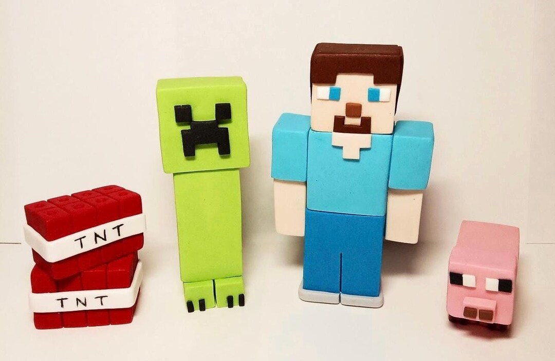 Fondant Minecraft Steve Cake Toppers - Etsy