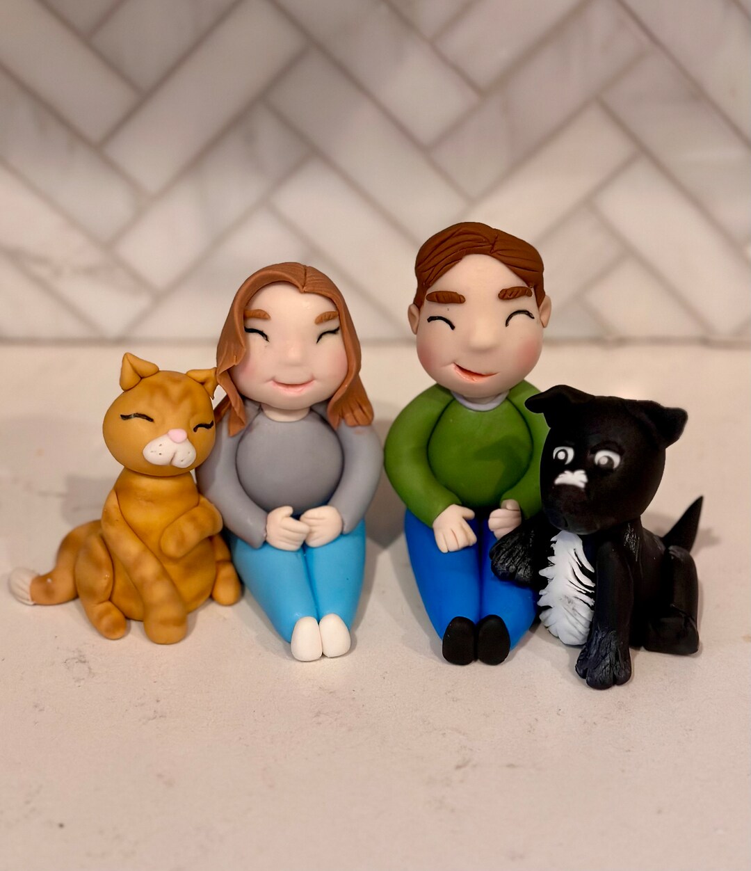 Fondant Person With Pet Figurine - Etsy