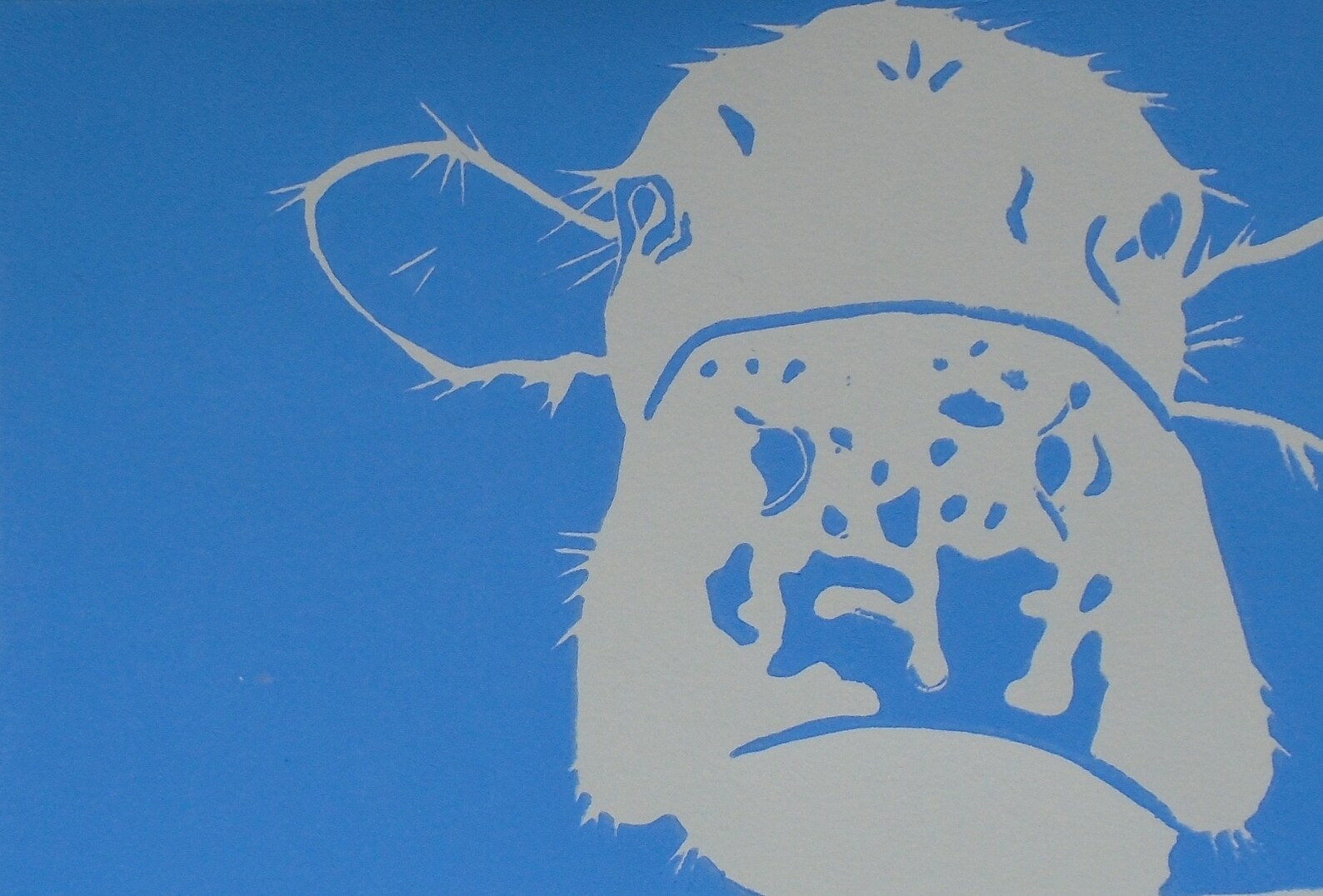 Number 2 Cow. Baby Blue Lino Cut Print - Etsy