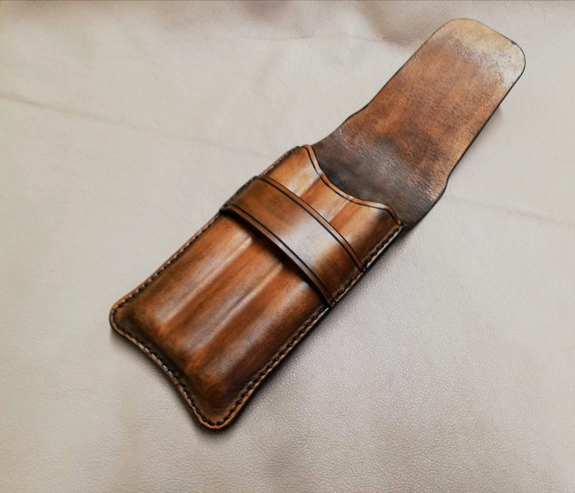 Handmade Leather cigar pouch holder 3 finger cigar case | Etsy