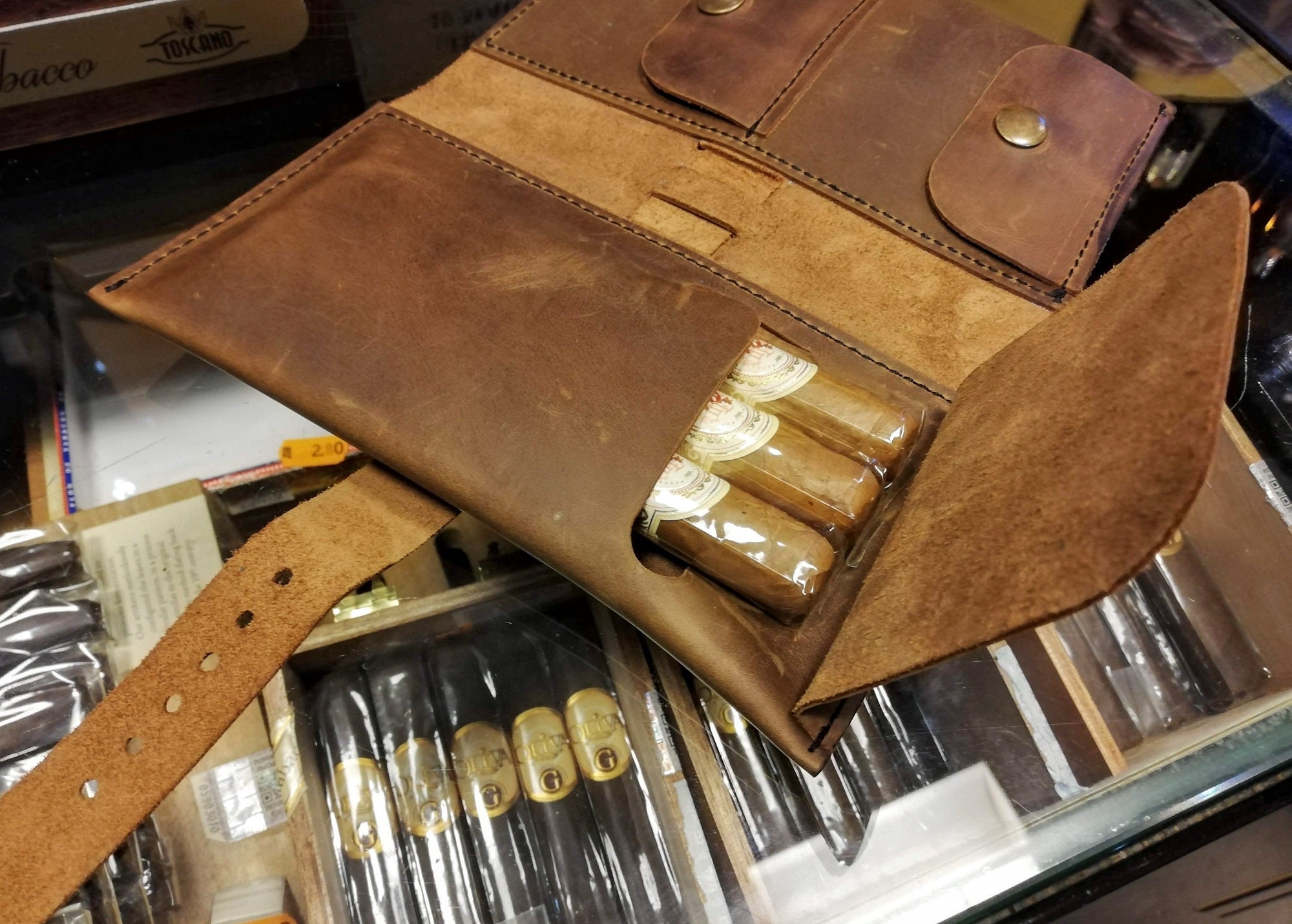Genuine Leather Cigar Pouch, Leather Roll - Etsy Canada