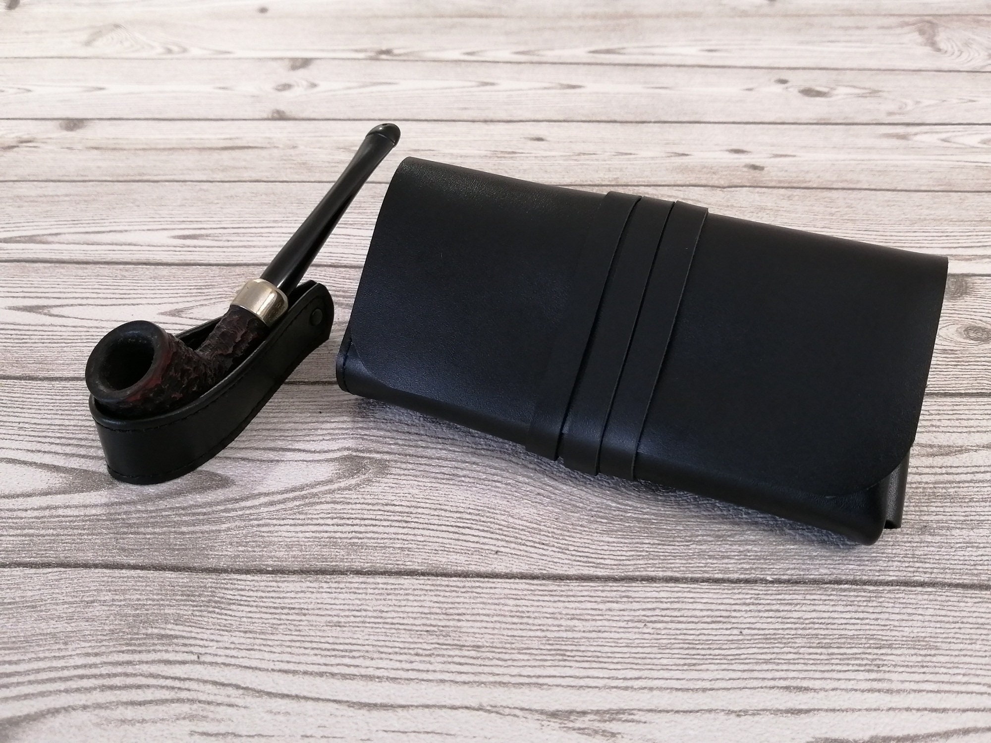 Pipe Smokers Set Leather Pouch and Pipe Stand - Etsy