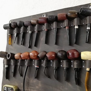 Leather Wall Rack for Holding Tobacco Pipes and Accessories, Wall Pipe ...