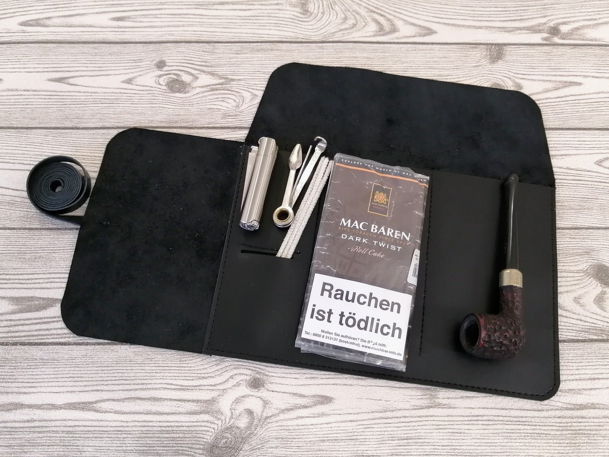 Pipe Smokers Set Leather Pouch and Pipe Stand - Etsy