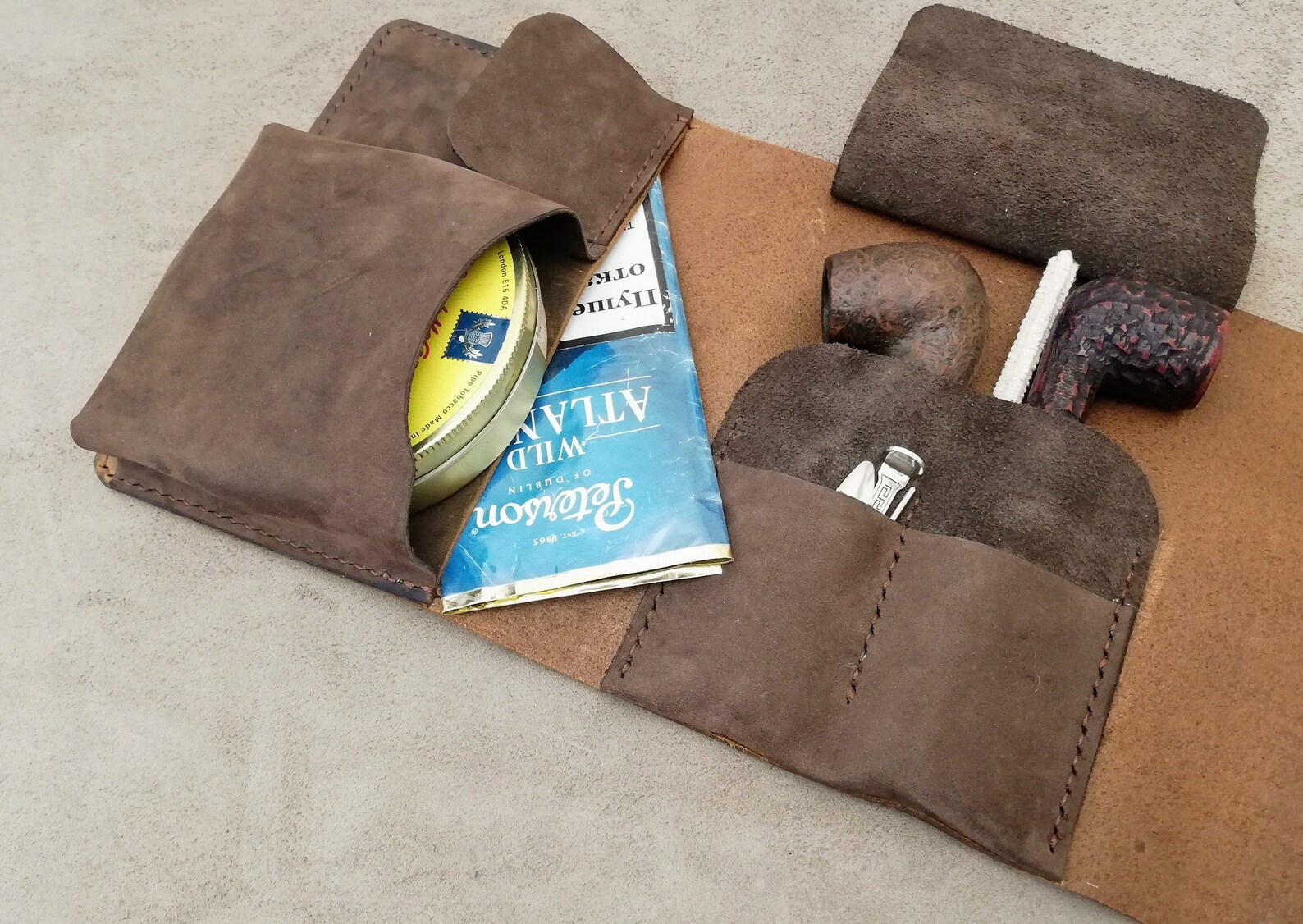 Leather Pipe Pouch Roll for 2 Pipes and 2oz Tobacco Tin - Etsy Australia