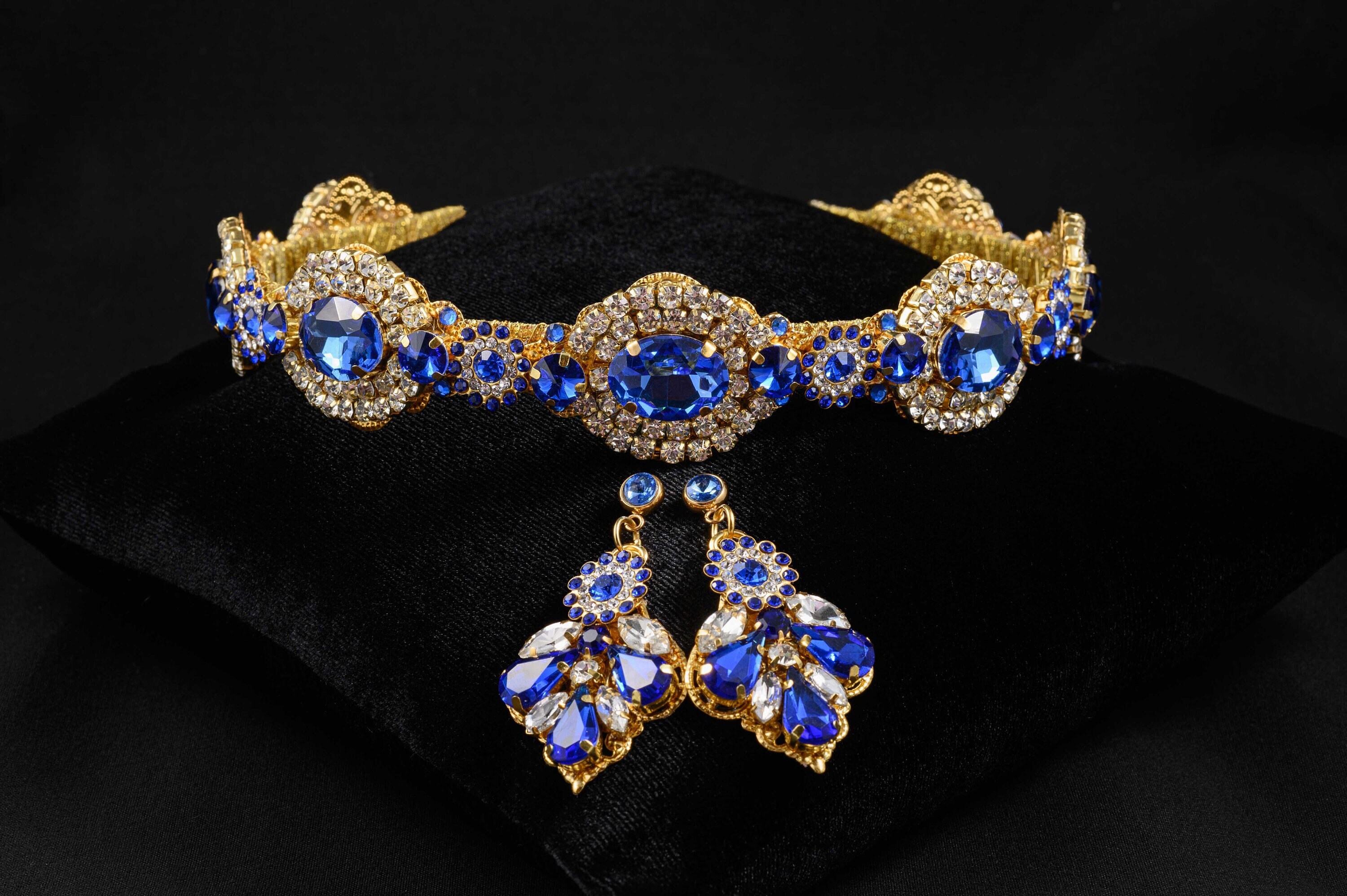 FAST FREE SHIPPING Blue Vintage Tiara, Blue Crystal Tiara, Crown ...