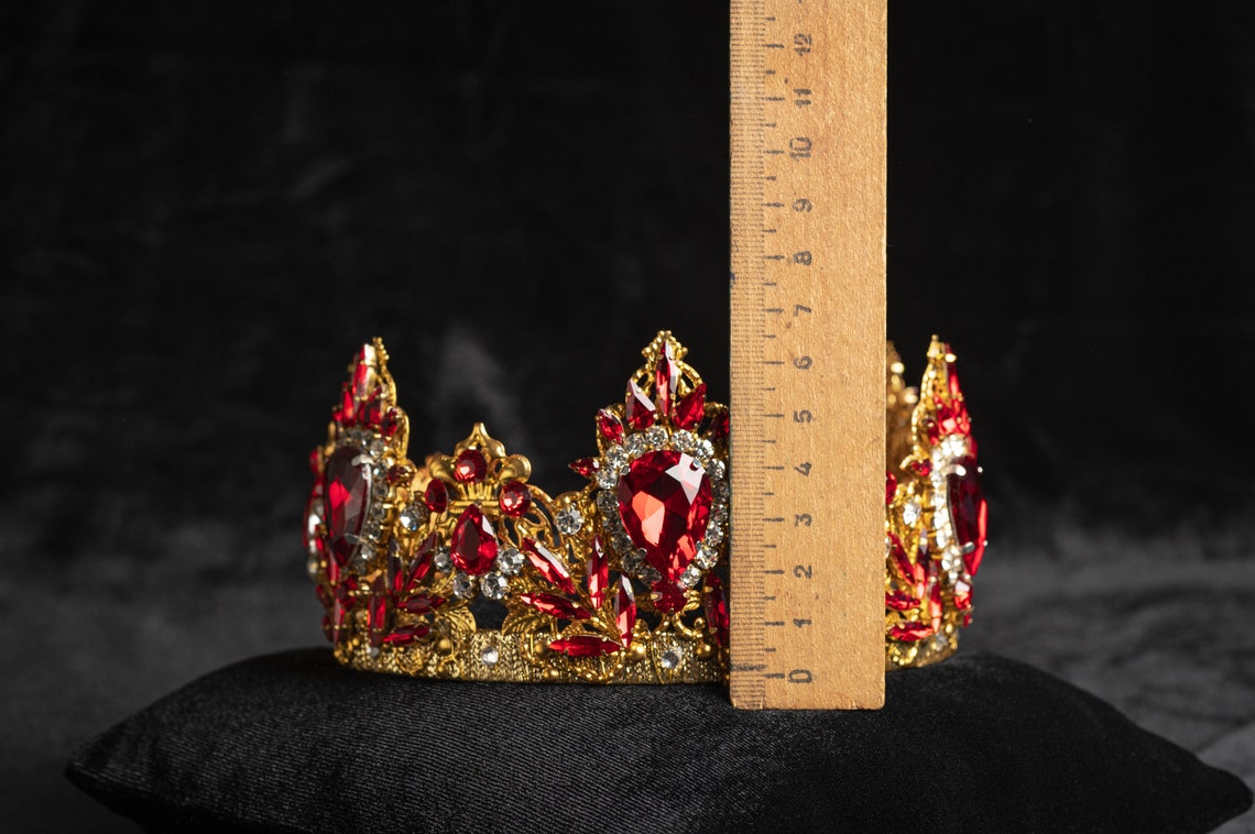 FREE SHIPPING Gold Vintage Red Tiara Red Crystal Tiara - Etsy