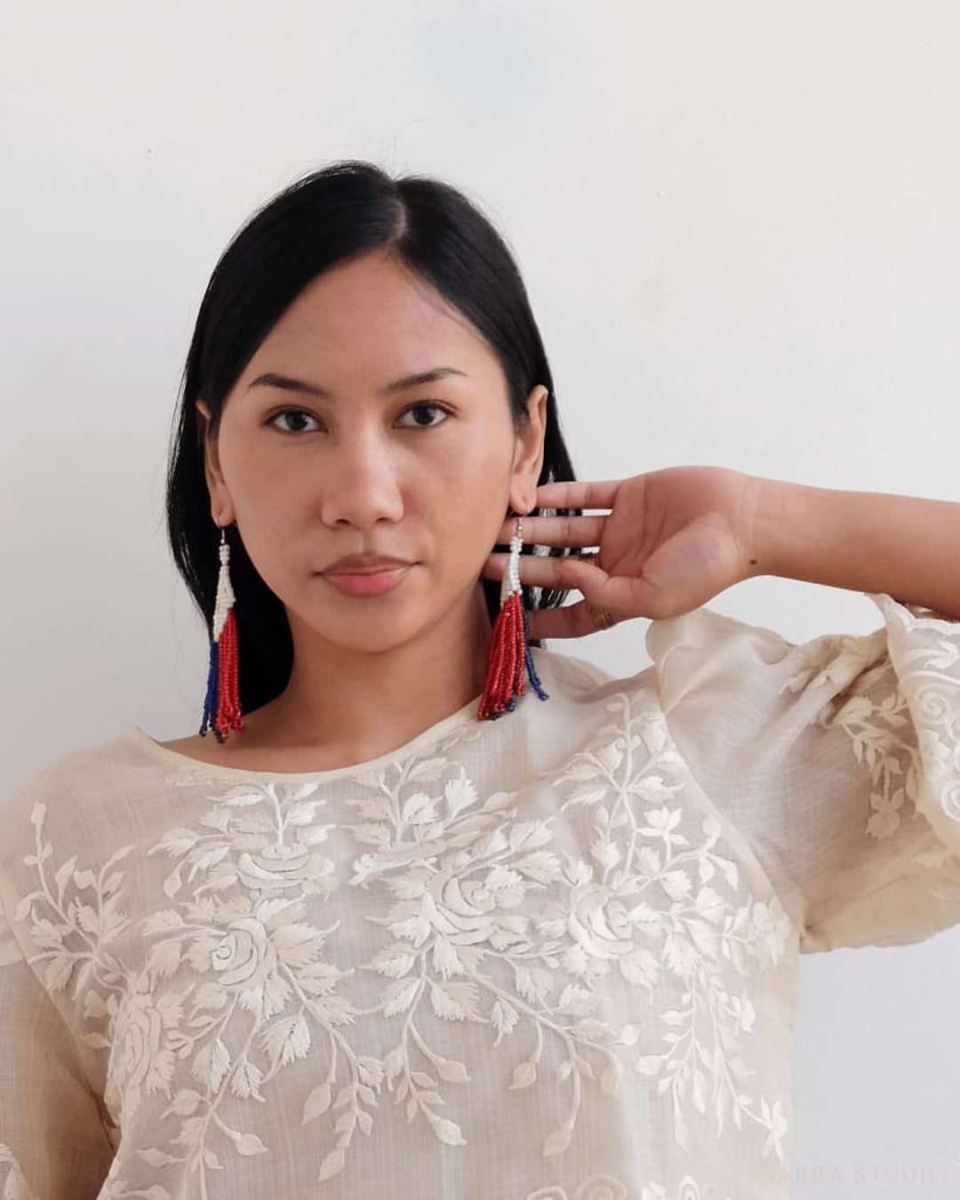 Tboli Hand-beaded Flag Earrings Filipino Pride Aesthetic Beads Gift ...