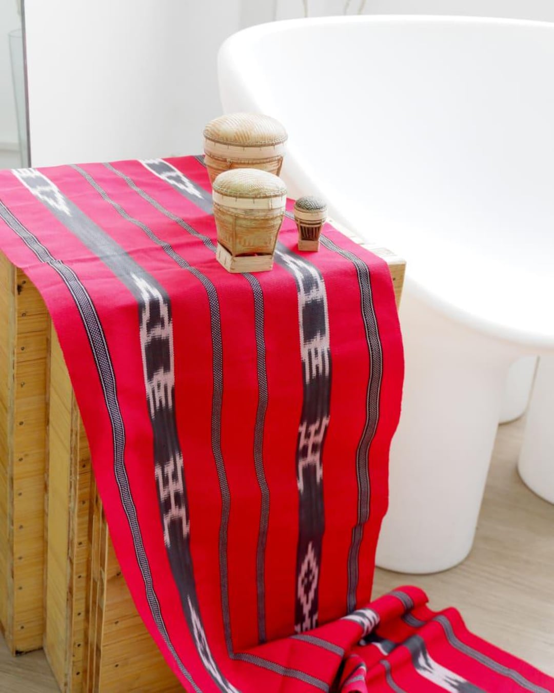 Red Binanniya Ya Tinaggui Table Runner – Handwoven Filipino Decor ...