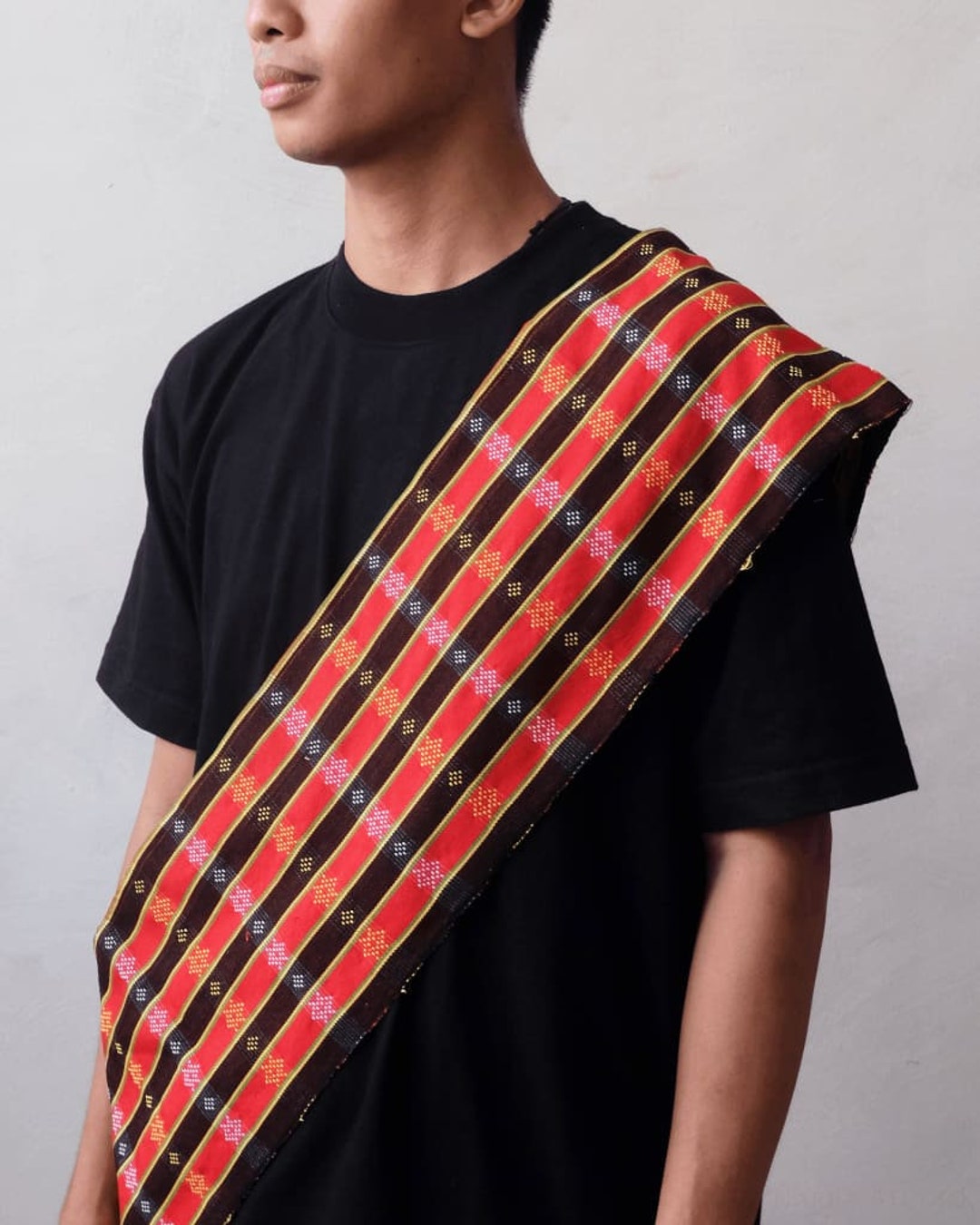 Red Star and Diamond Sablay Shoulder Sash Indigenous Men Women Ethnic ...