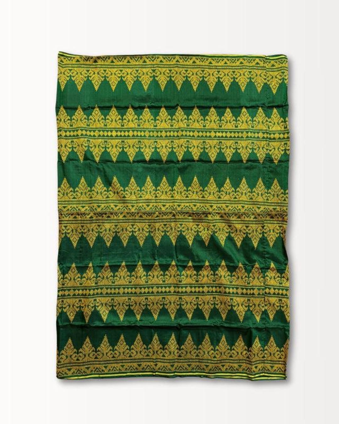 Handwoven Malong - Green and Gold - Etsy
