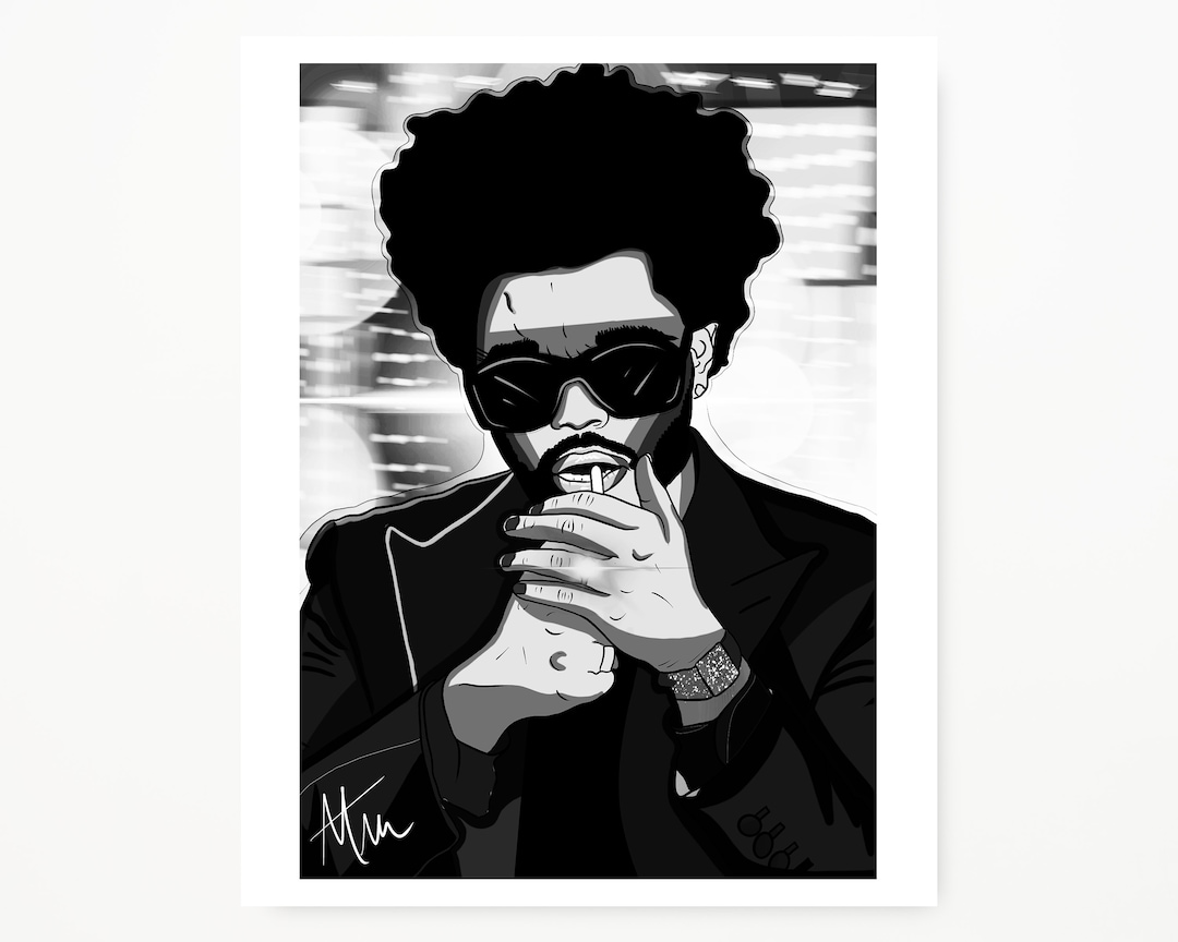 The Weeknd Art Print A6, A4, A3 in 4 Colours - Etsy UK