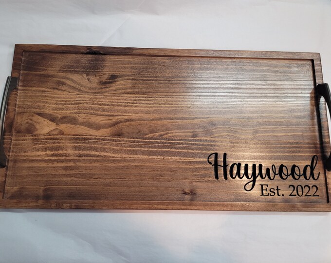 Custom Engraved Wood Serving Tray - Etsy