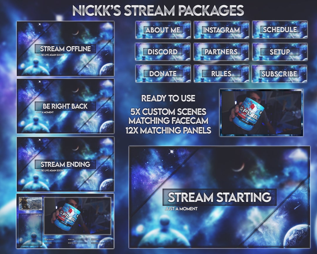 Space - Full Twitch Stream Package "space Themed" - Etsy
