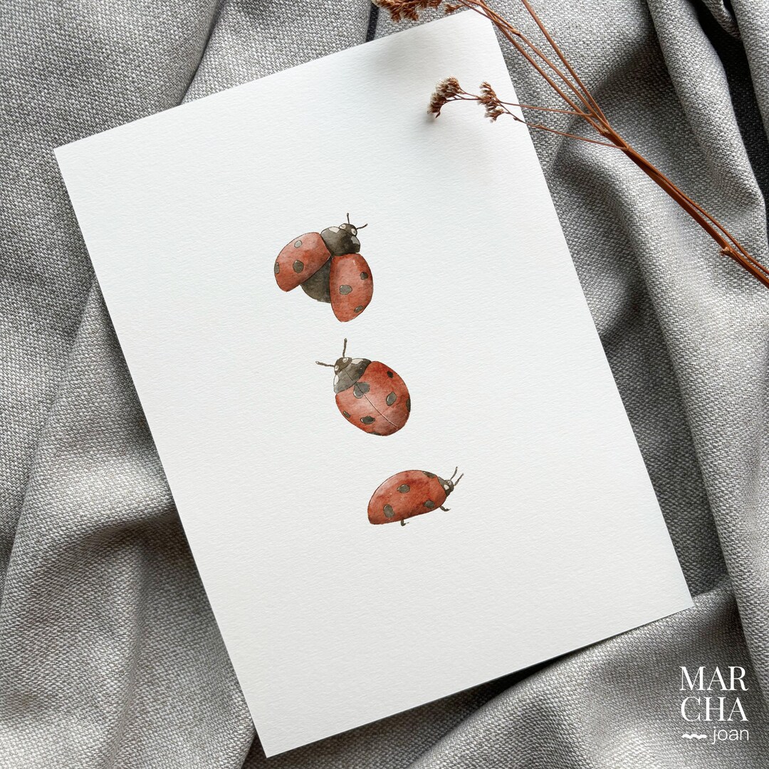 Printable Art Ladybugs, Nursery Ladybug Printable, Baby Room Insects ...