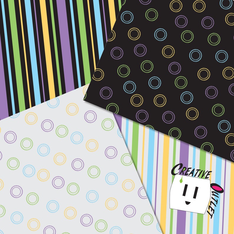 Scallops Pastel Digital Paper Pack, Scrapbook Paper, Spring, Printable ...