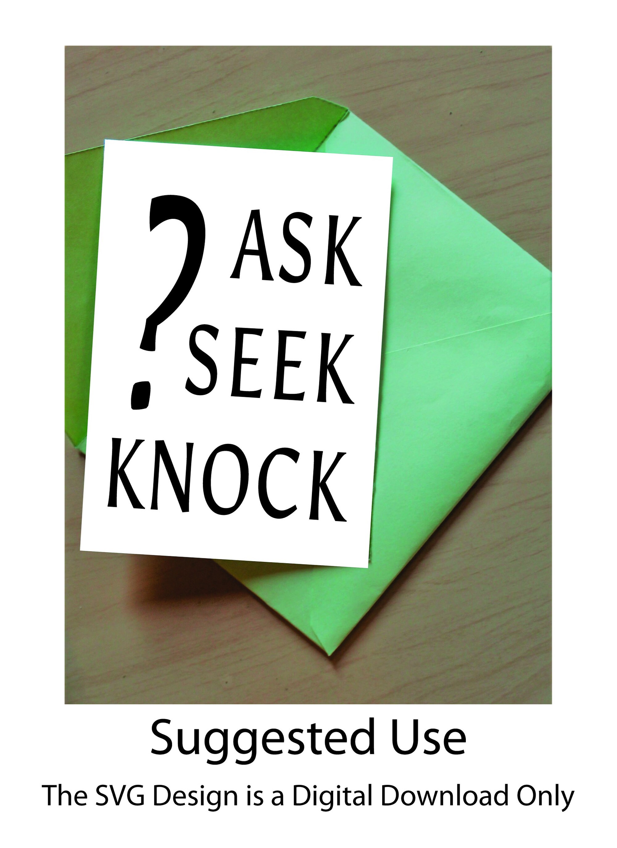 Ask Seek Knock SVG vinyl cutter cut file for Cricut, Silhouette ...
