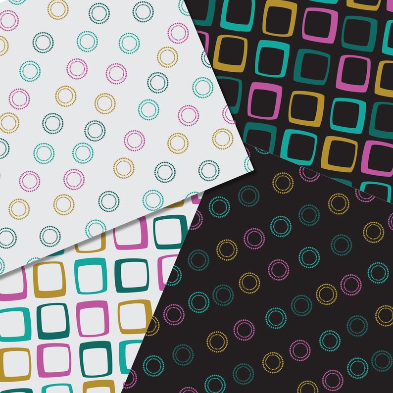 Scallops Teal Digital Paper Pack, Scrapbook Paper, Spring, Printable ...