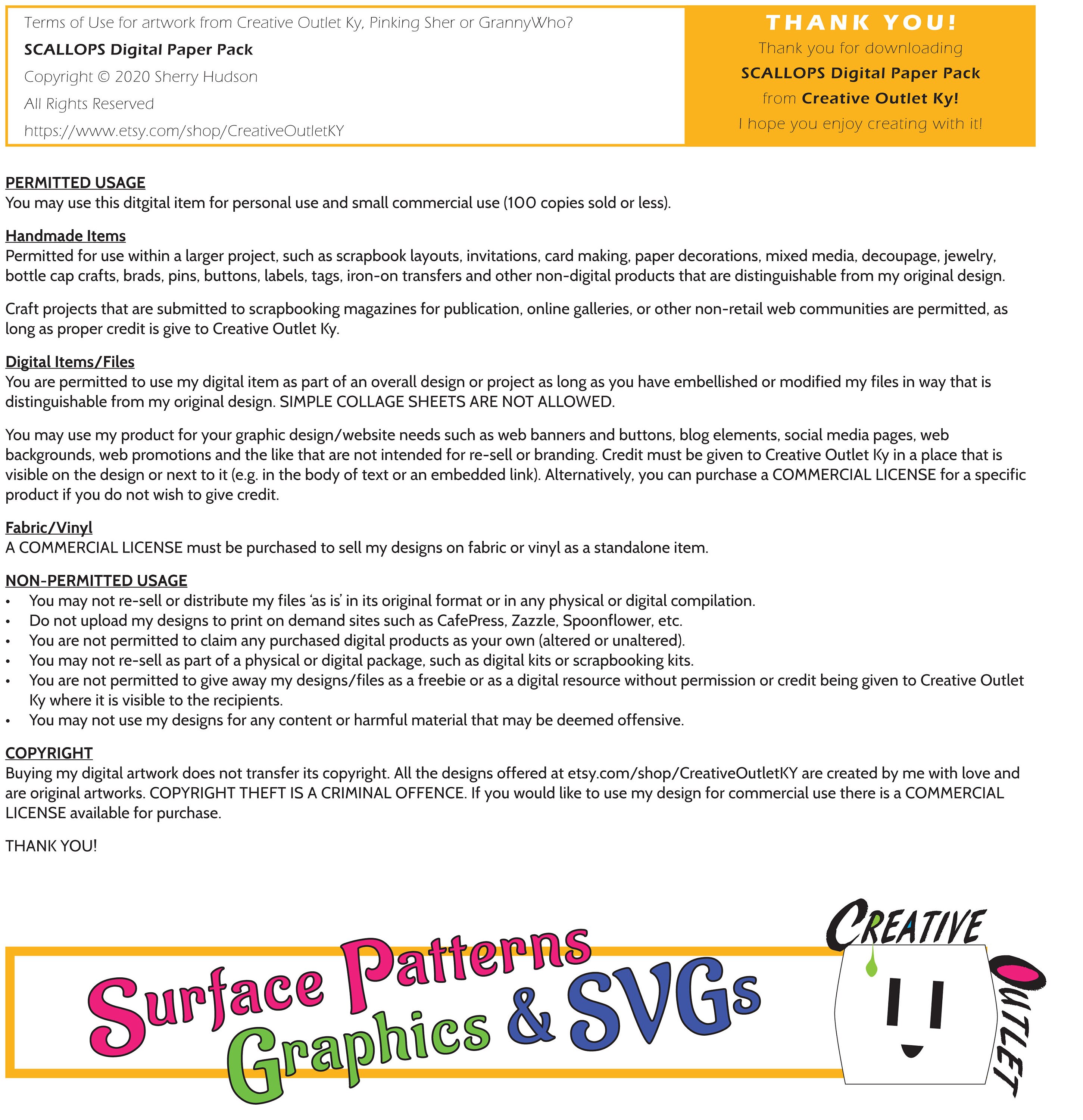 Scallops Pastel Digital Paper Pack, Scrapbook Paper, Spring, Printable ...