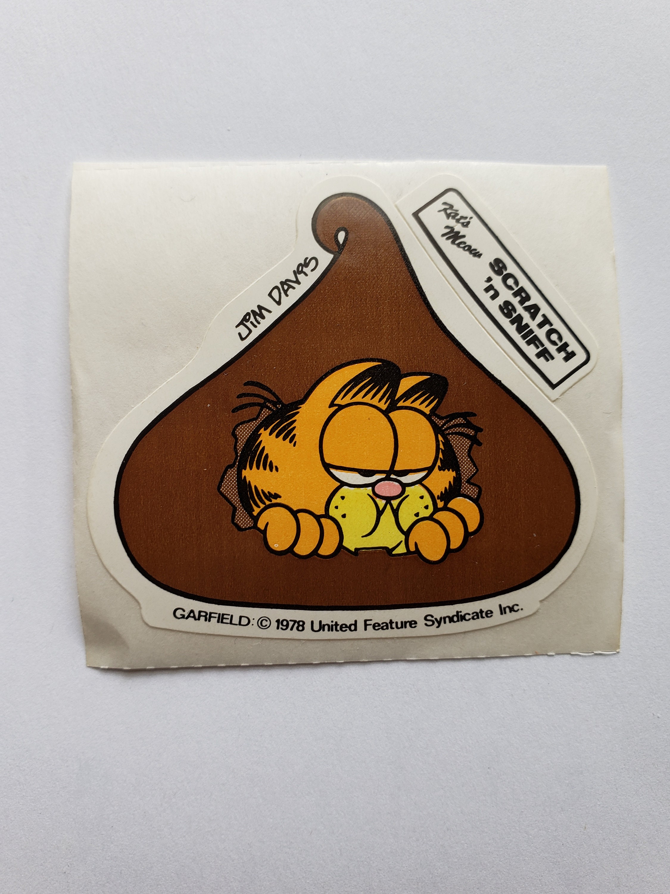 1978 Vintage Garfield Chocolate Scratch N' Sniff Sticker - Etsy