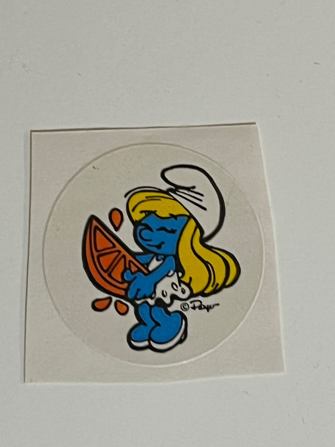Vintage 1980s Smurfette Scratch and Sniff Sticker, Great Orange Scent ...