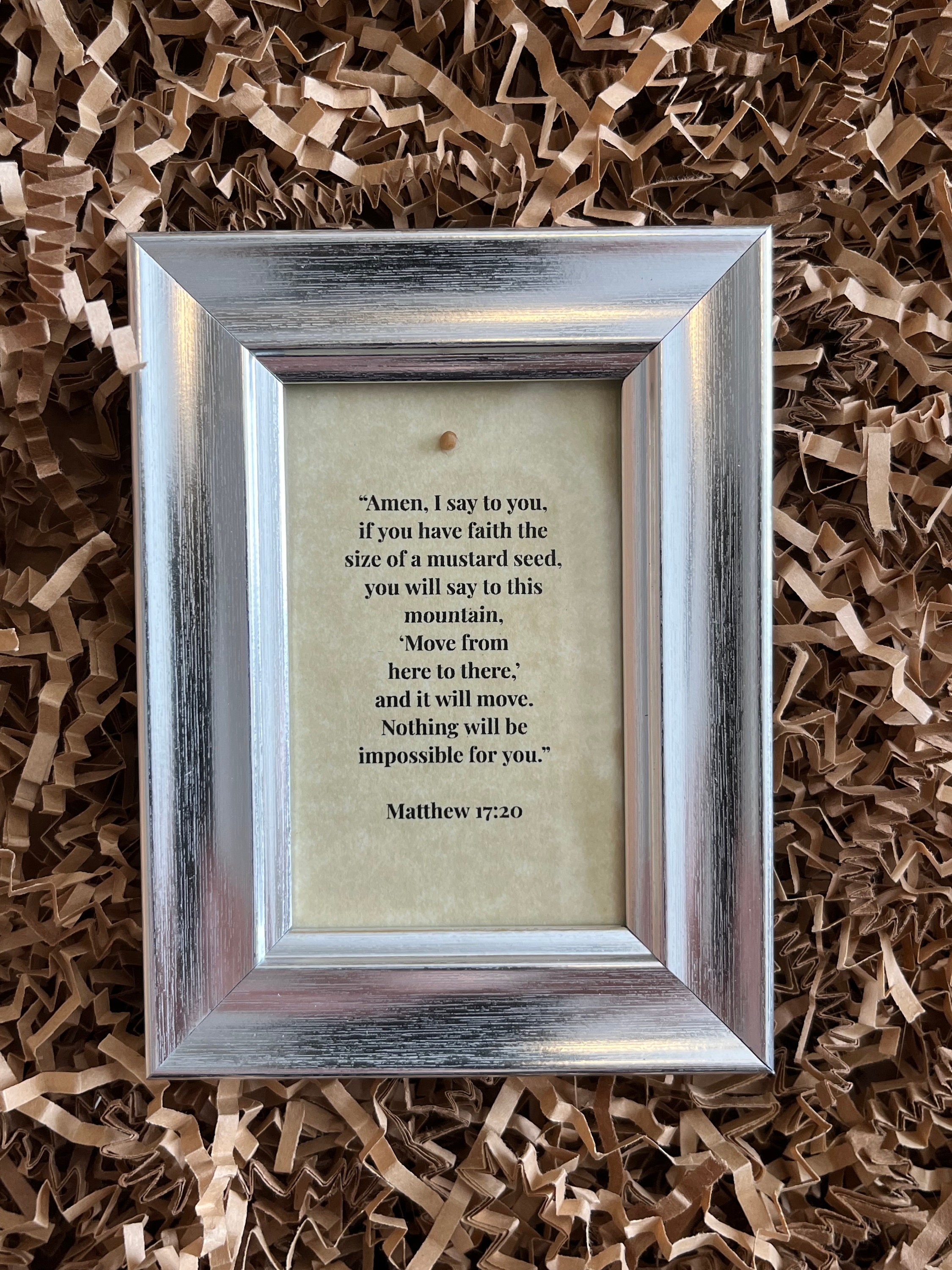 Choose Color One Mini Mustard Seed Frame & Real Mustard Seed, Approx. 3 ...