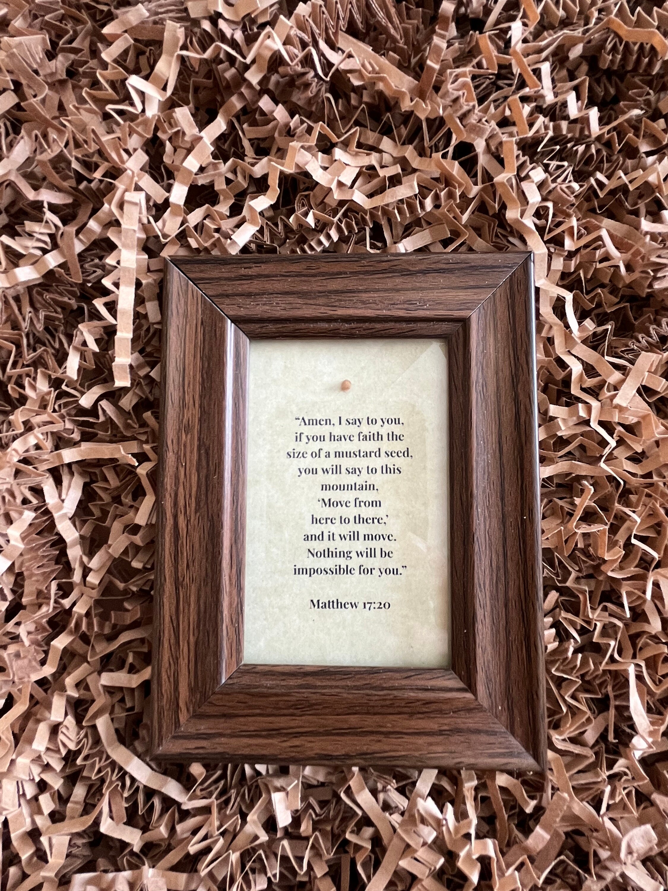 Choose Color One Mini Mustard Seed Frame & Real Mustard Seed, Approx. 3 ...