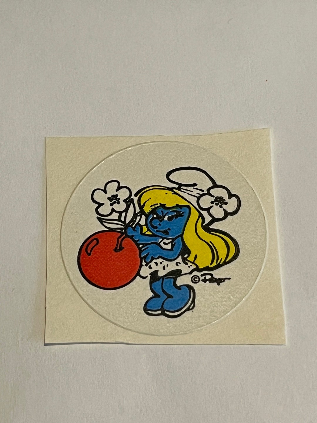 Vintage 1980s Smurfette Scratch and Sniff Sticker, Great Cherry Scent ...